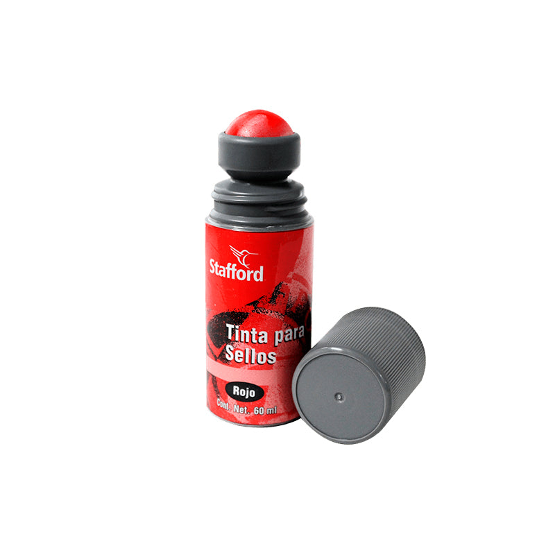 Tinta para Sellos Roja 60 ml Roja Rolaplica Stafford– Papelería del Ahorro