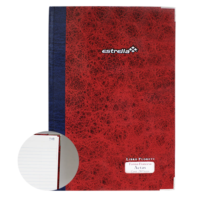 Libro Actas 240 hojas Florete Estrella– Papelería del Ahorro