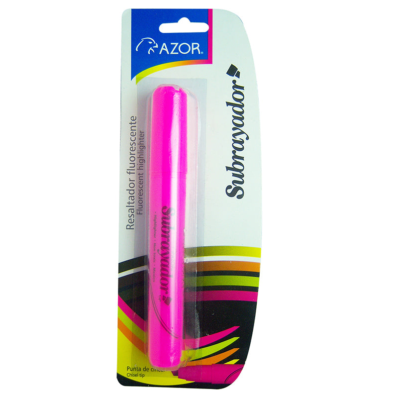Marcatextos Grueso Subrayador Rosa Blíster Azor – Papelería del Ahorro