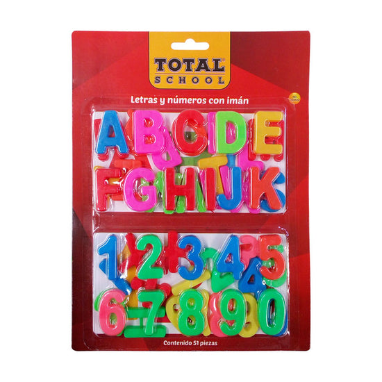 Letras y Números Plástico C/Imán 3.5 cm 51 piezas Total School ...
