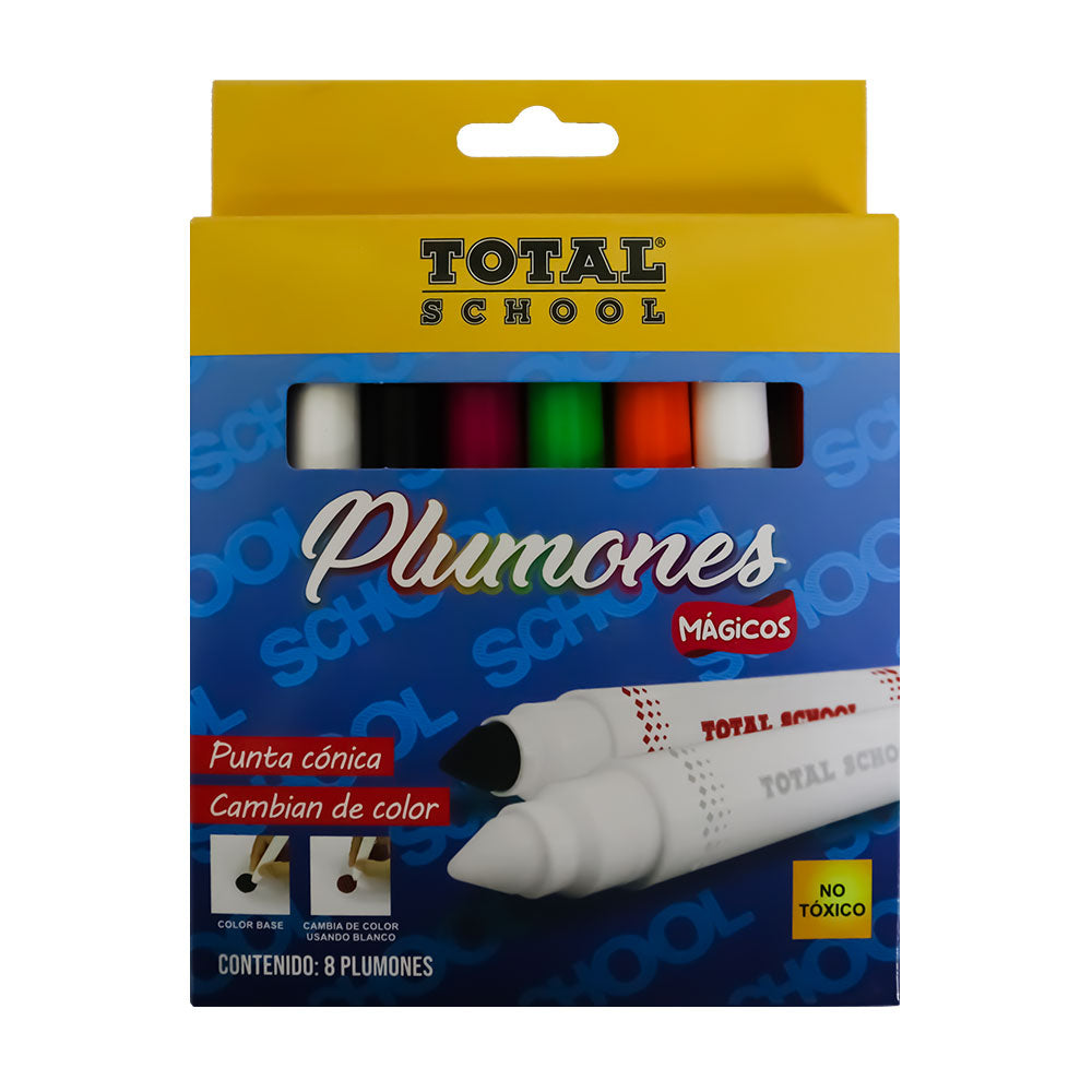 Plumón Punta Gruesa Mágico 8 piezas Total School– Papelería del Ahorro