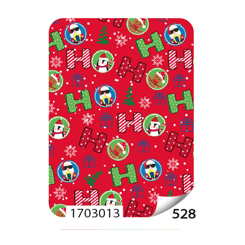 Papel de Regalo Navideño HoHoHo Fondo Rojo 75 grs Paquete 25 piezas Cr ...