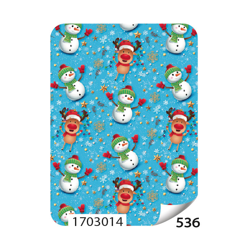 Papel de Regalo Navideño Muñeco Nieve y Reno 75 grs Paquete 25 piezas ...