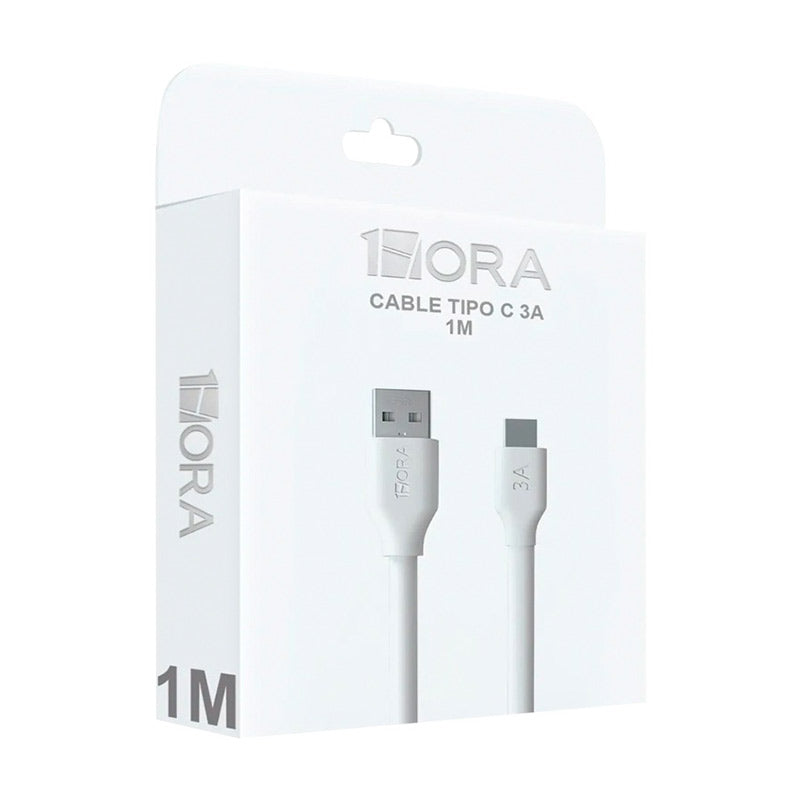 Cable Tipo C a C Turbo Carga 3A 1 Metro Blanco 1Hora – Papelería del Ahorro