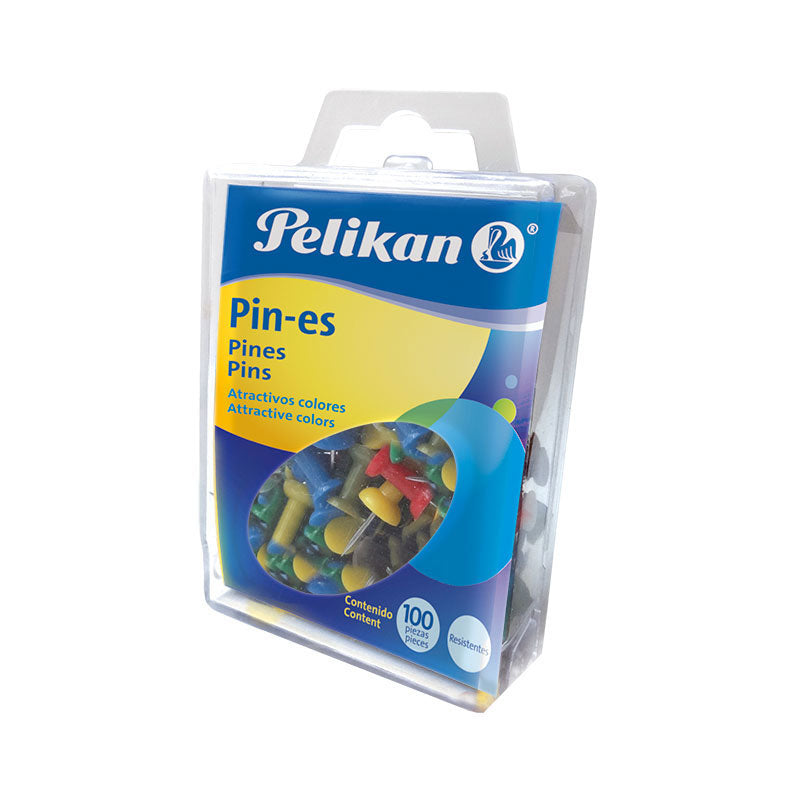 Chincheta de Plástico Colores 100 pzs Pelikan – Papelería del Ahorro