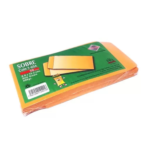 Sobre Coin Nomina 50 piezas 8.8 x 16.2 cm Cansa – Papelería del Ahorro