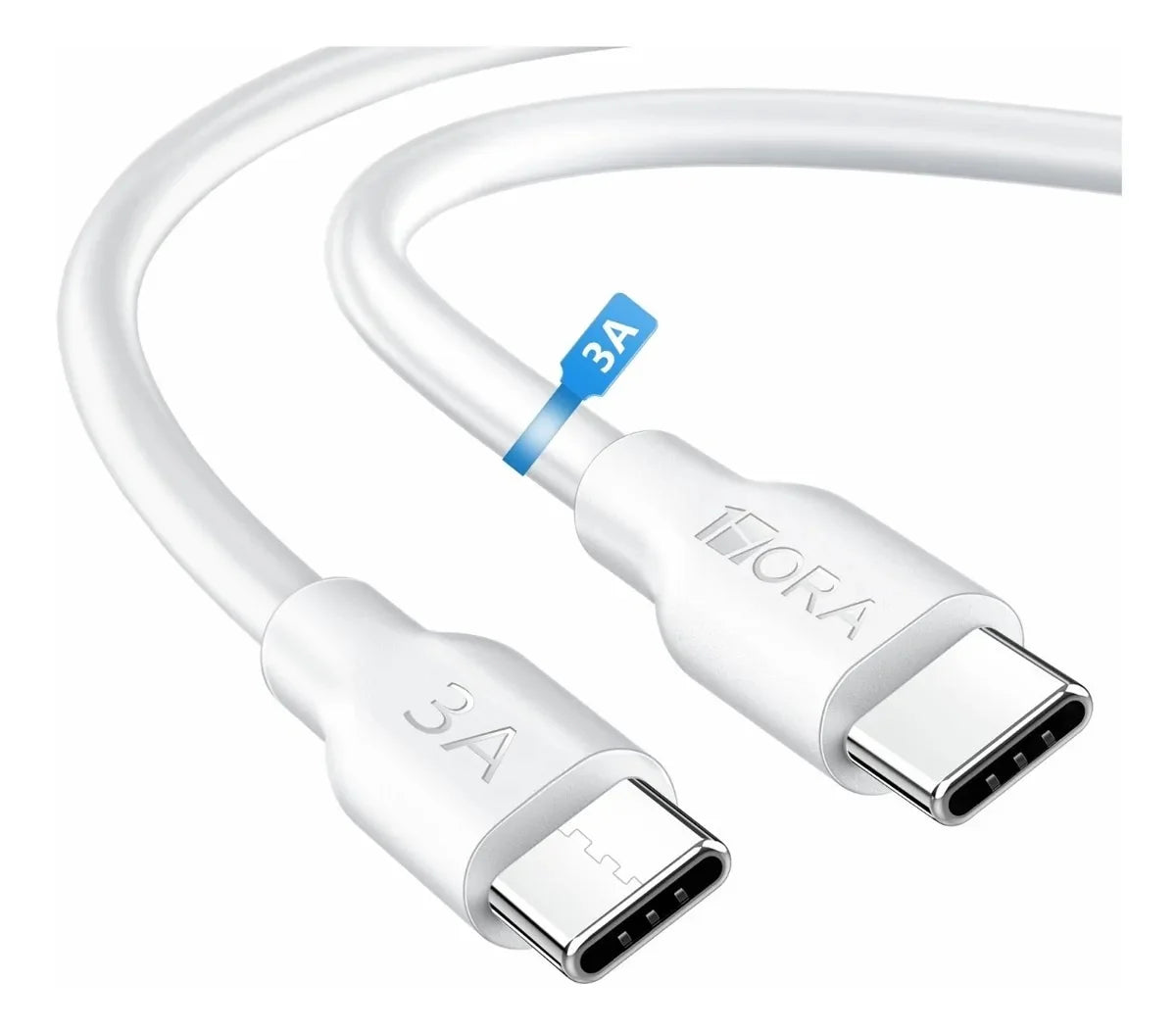 Cable Tipo C a C Turbo Carga 3A 1 Metro Blanco 1Hora – Papelería del Ahorro
