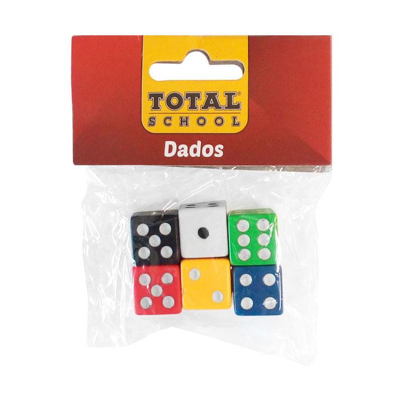 Dado Plástico Chico 15 mm C/6 piezas Total School | Papelería del Ahorro